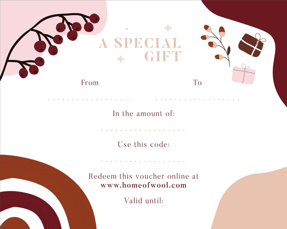 Gift Card / Gift Voucher for Home of Wool | Etsy