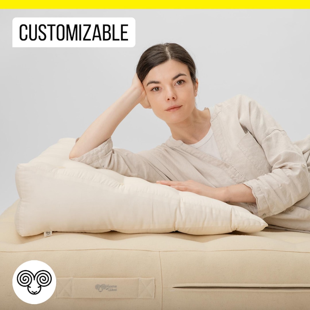 Wool Wedge Pillow + Pillowcase / Made to Order From Organic and Oeko ...