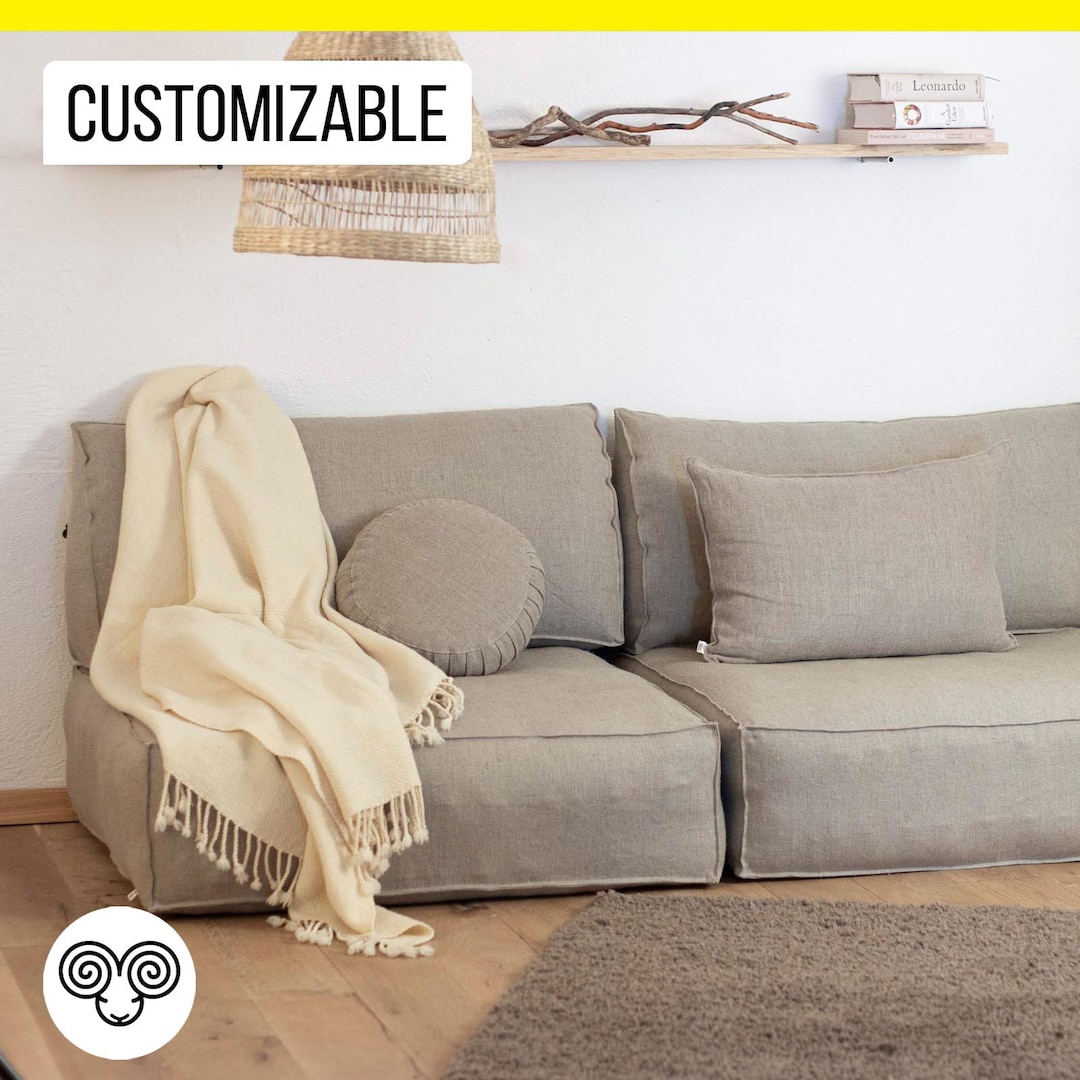 Wool Frameless Couch With Removable Cover / All-natural Materials, Oeko ...