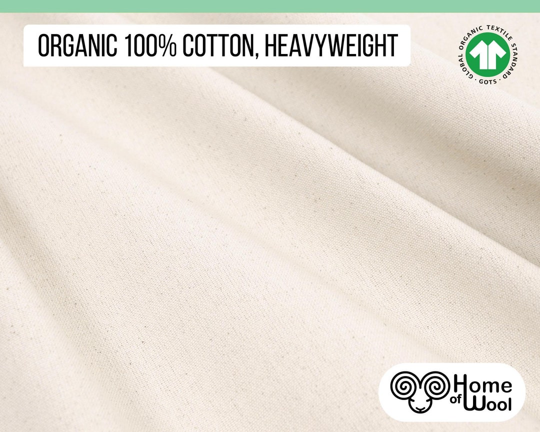 100% Organic Cotton Fabric heavyweight / GOTS Certified / - Etsy
