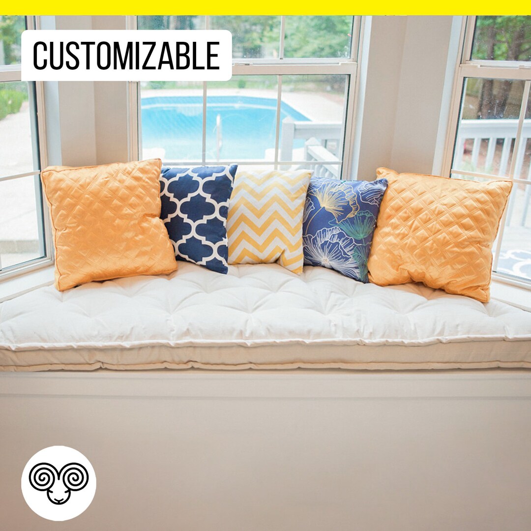 Tufted Wool Bay Window Trapezoid Cushion / Made to Order From Organic ...