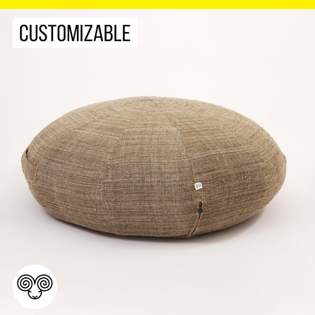 Wool Round Ottoman Cushion / Made to Order From Organic and Oeko-tex ...