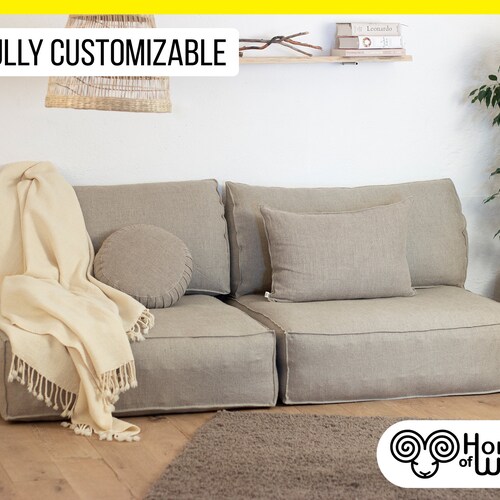 Wool Frameless Couch With Removable Cover / All-natural - Etsy