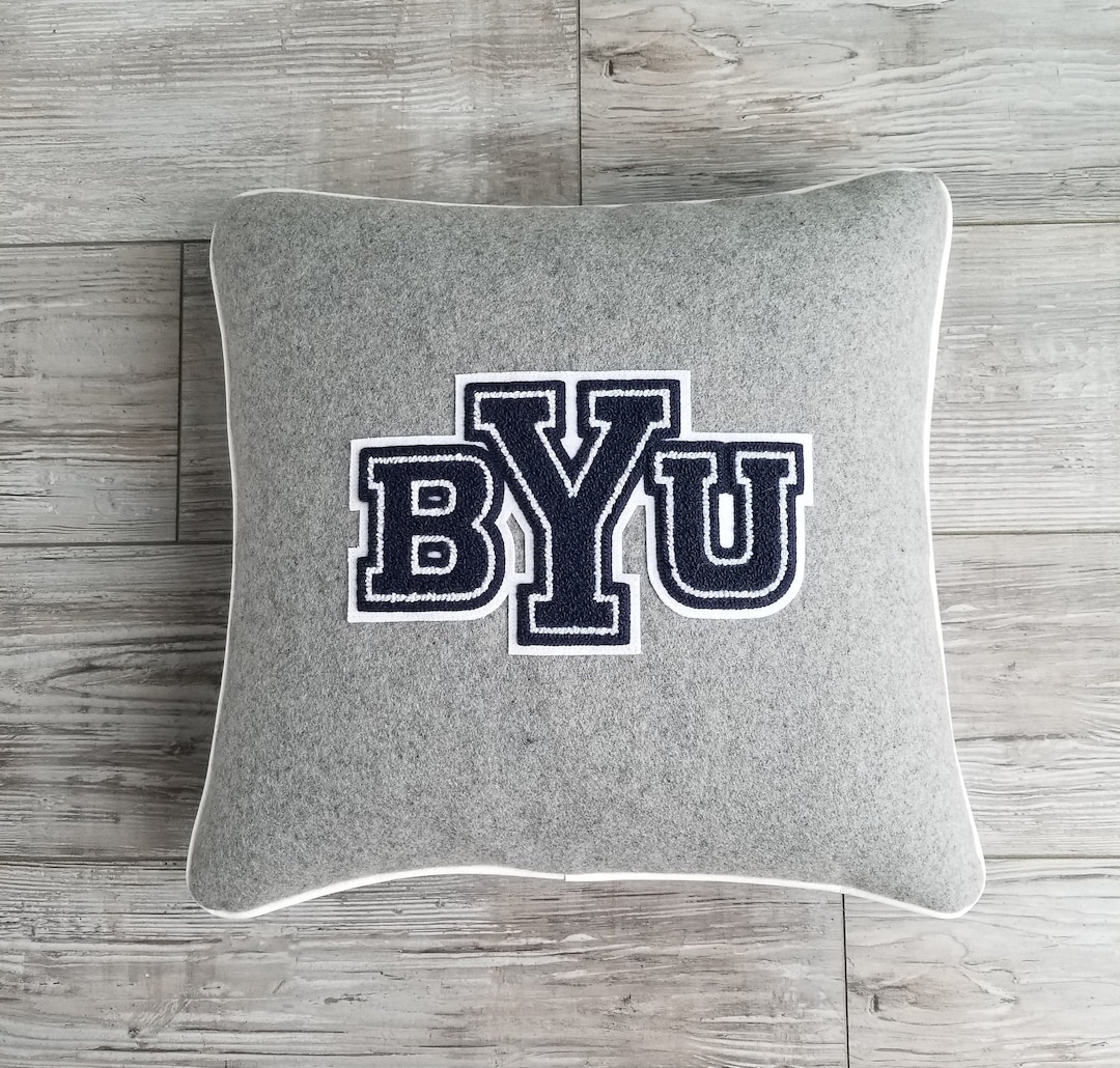 BYU, Block Logo Letterman Pillow, Brigham Young University, BYU Cougars ...