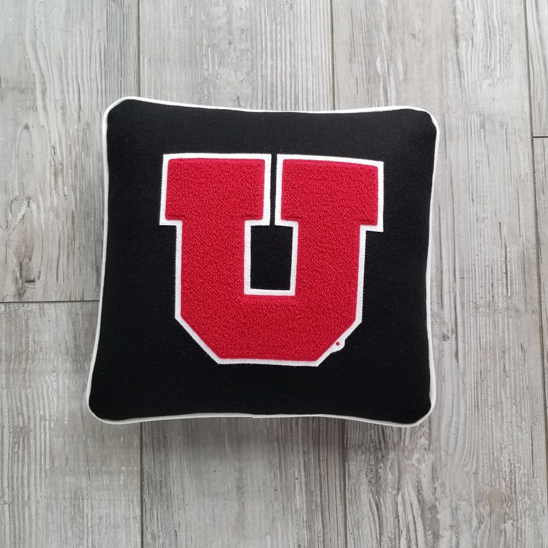 University of Utah Black Block U Letterman Pillow Utah Utes | Etsy