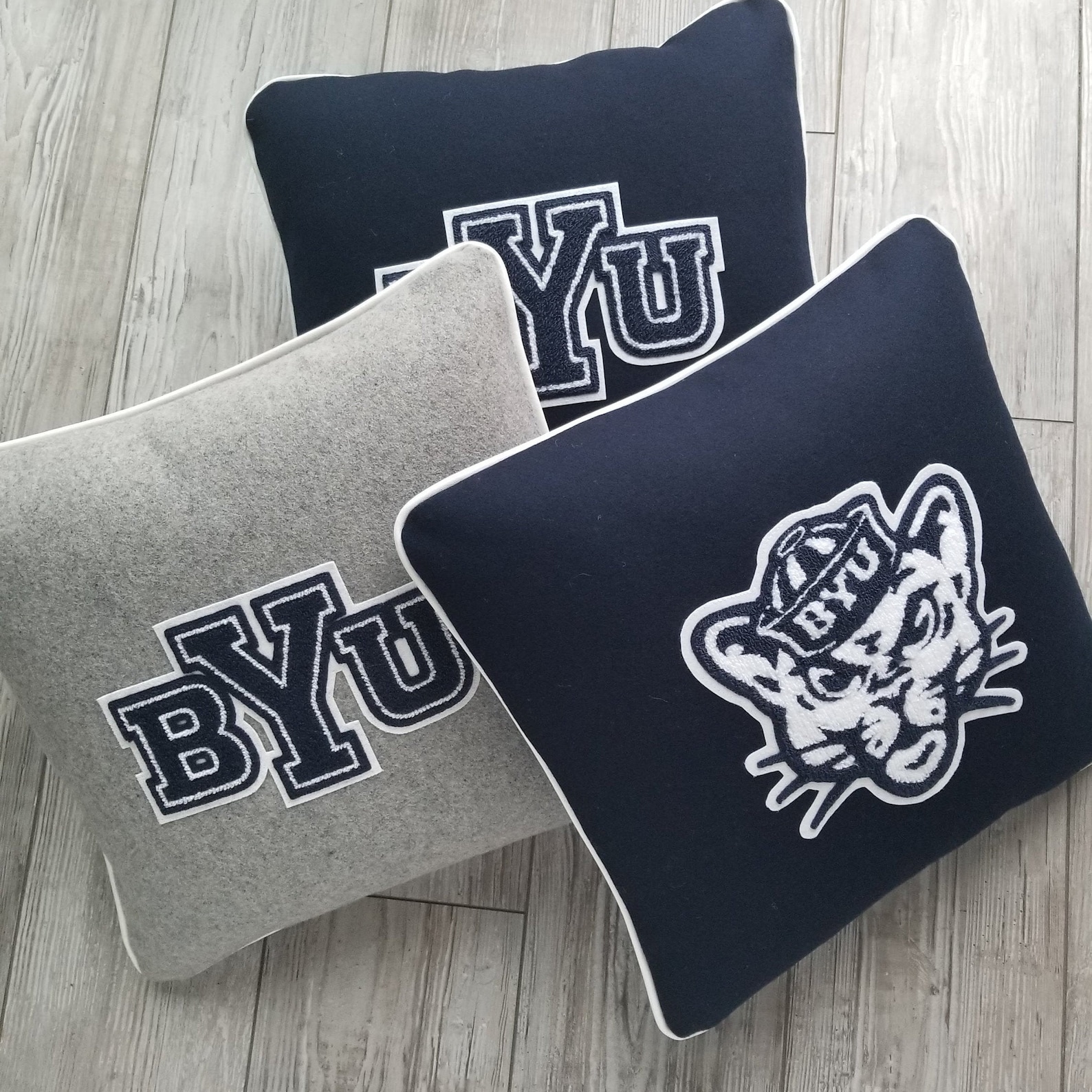 BYU Block Logo Letterman Pillow Brigham Young University | Etsy
