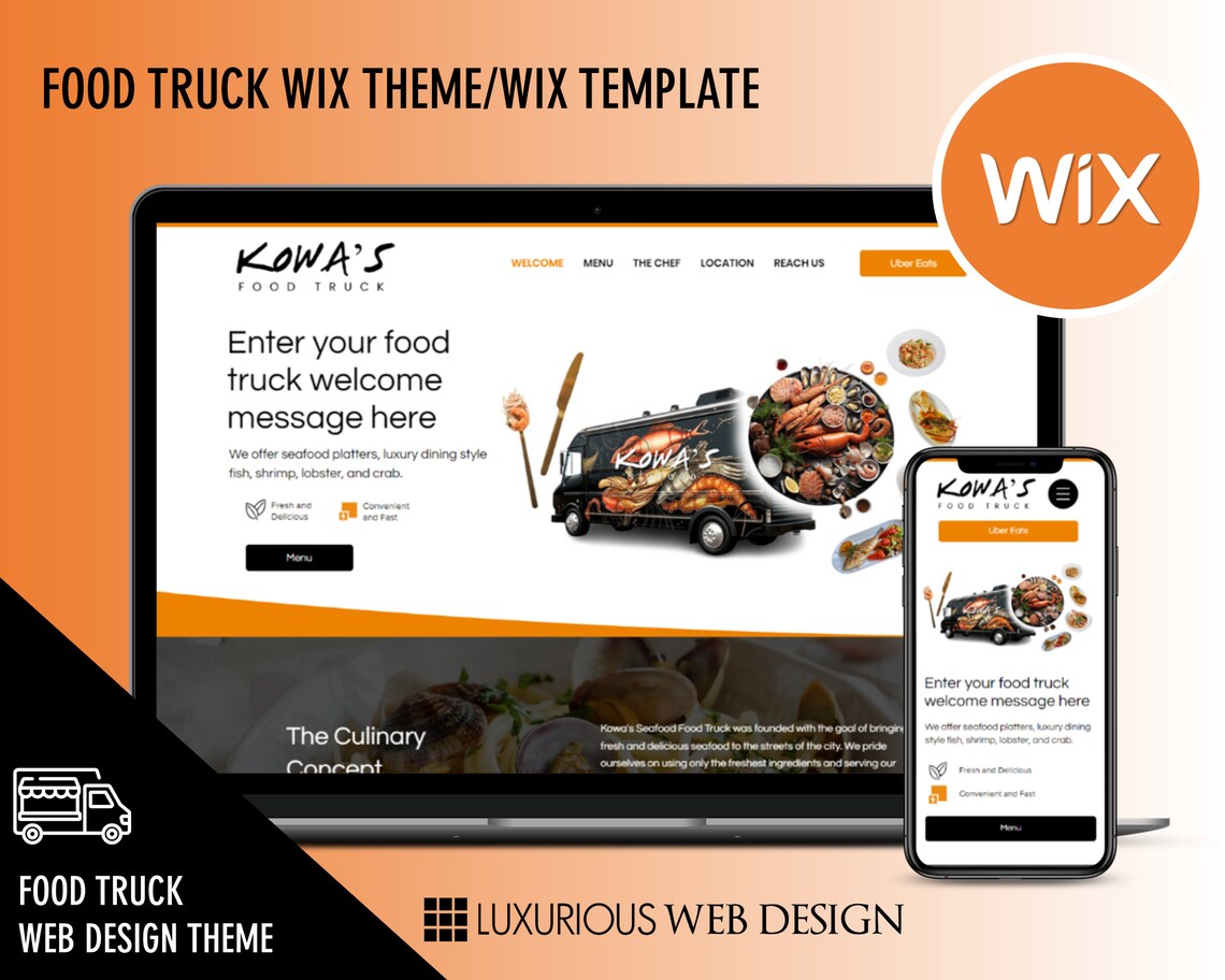 Kowa's Food Truck - Wix Template, Wix Theme, Wix Website Design ...