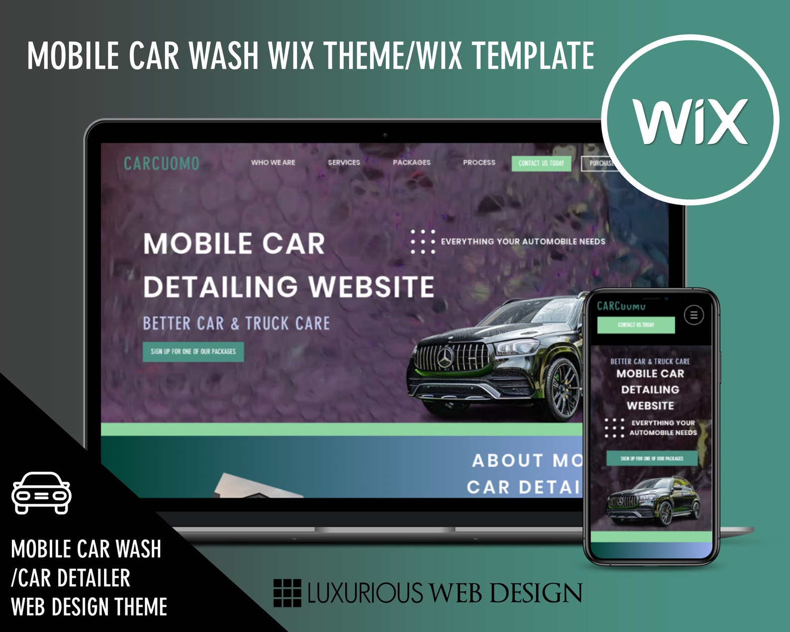 Car Wash Website Template: Car Detailing Website Template, Automobile ...