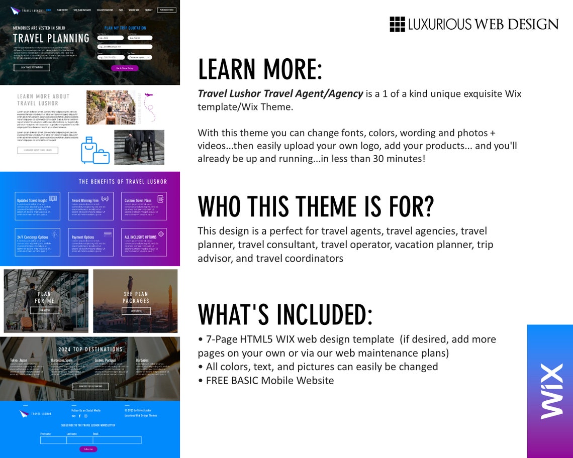 Travel Agent Web Design, Travel Agent Website, Travel Planner Web Design, Wix Website Design ...