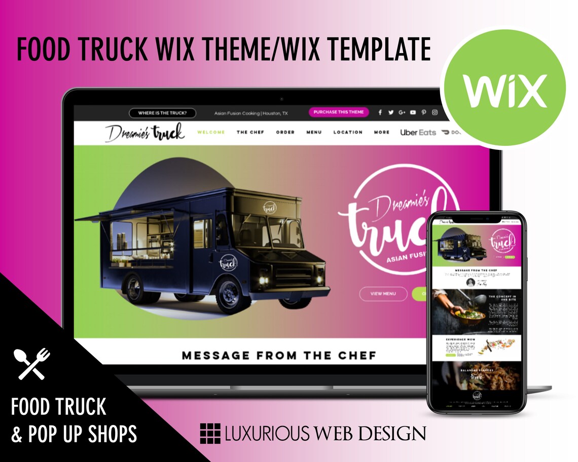 Dreamie's Food Truck - Wix Template, Wix Theme, Wix Website Design ...