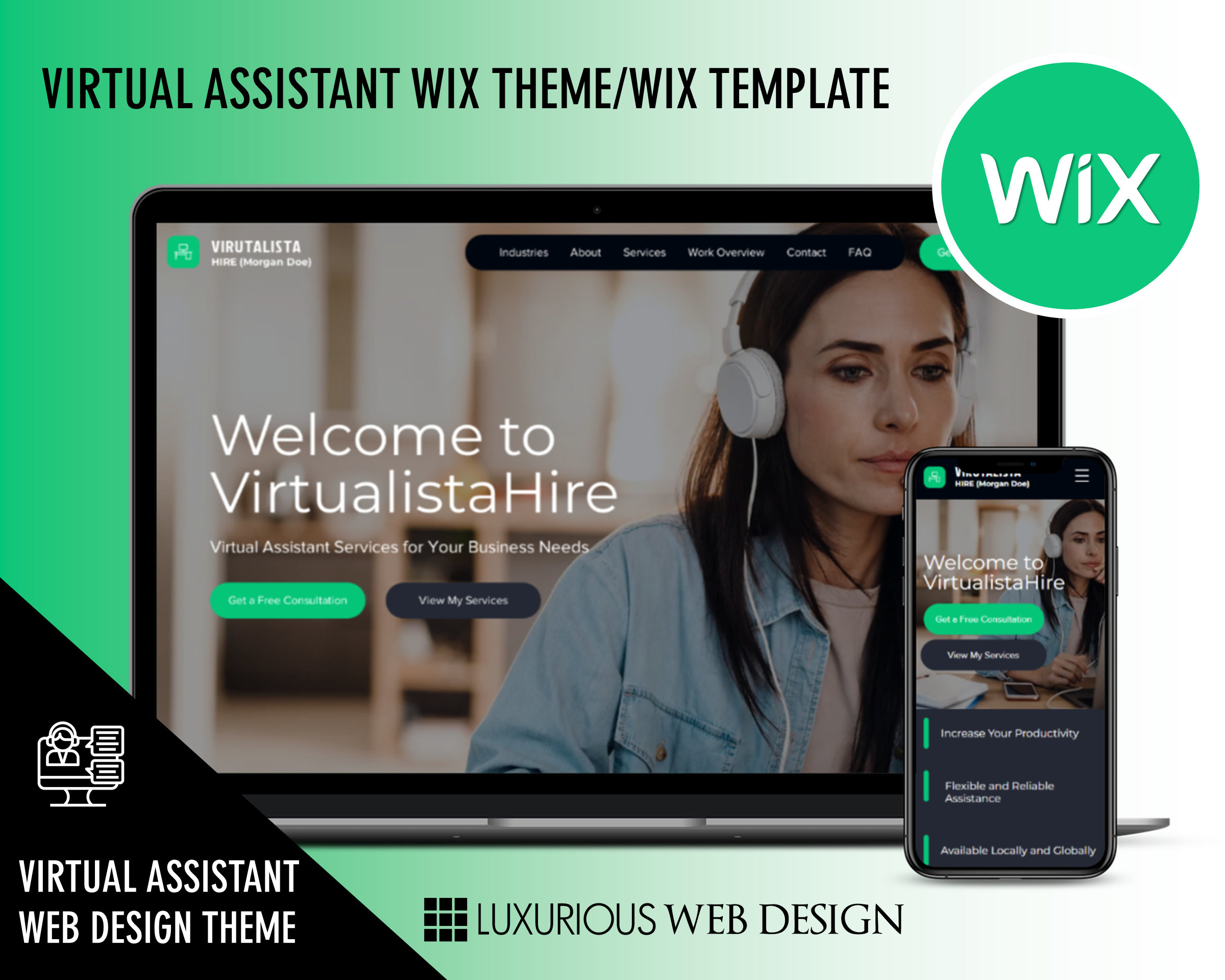 Virtual Assistant Website, Virtual Assistant Template, Executive ...