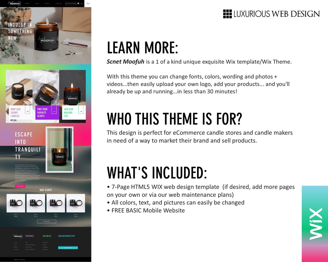 Candle Web Design, Candle Template, Candle Business, Ecommerce Candle ...