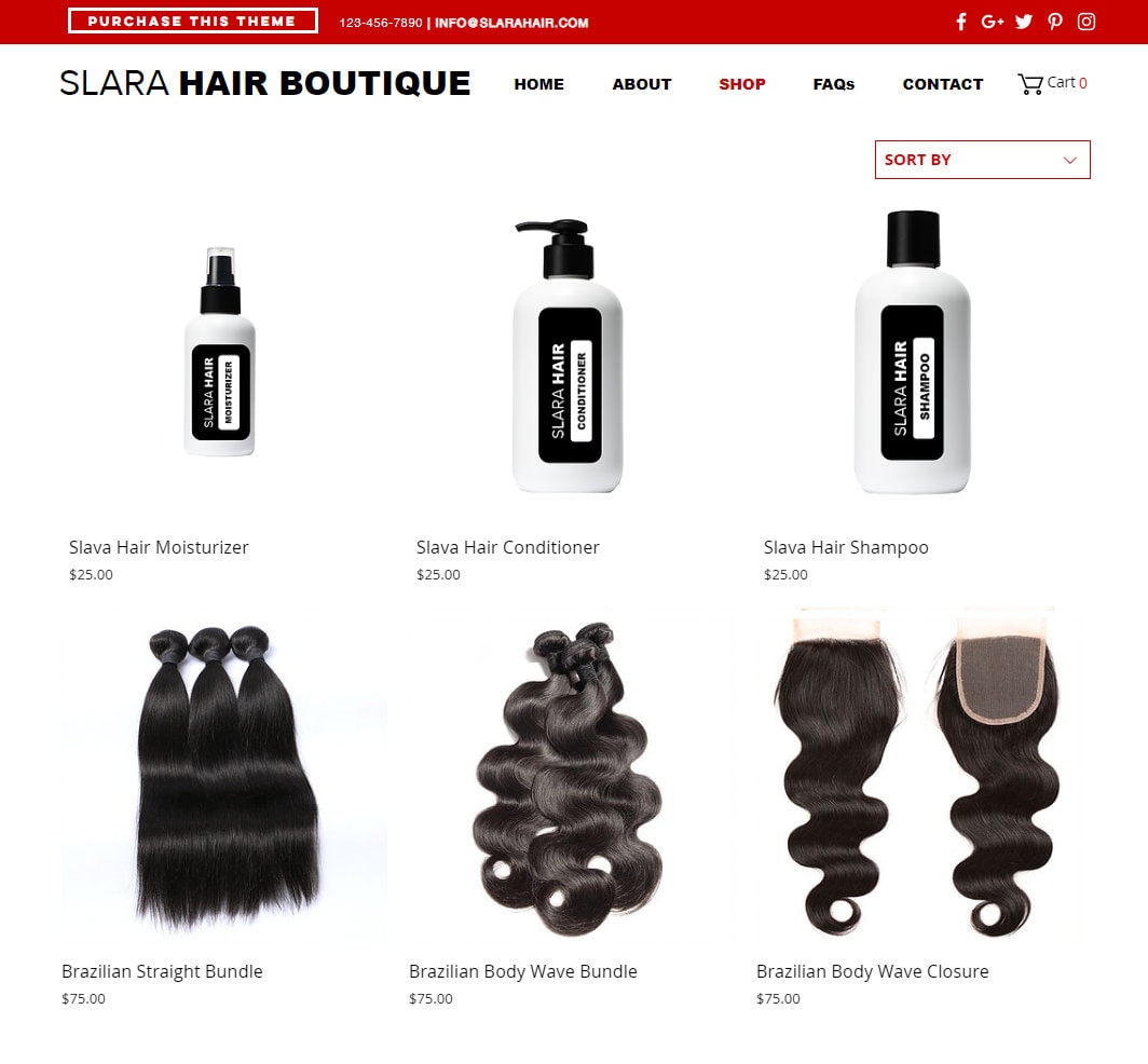 Slara Hair Hair Extensions Website Hair Weave Website Wix | Etsy