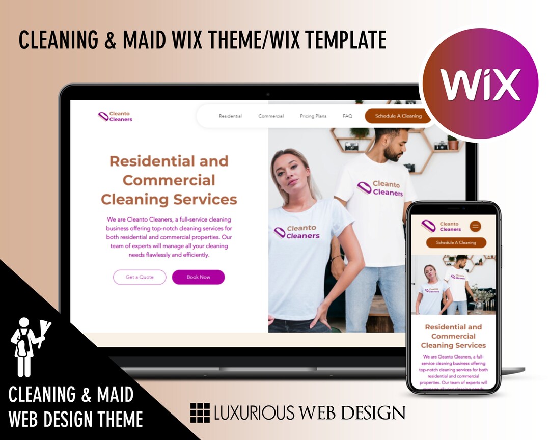 Cleaning Business Web Design, Maid Website, Cleaner Web Design, Wix ...