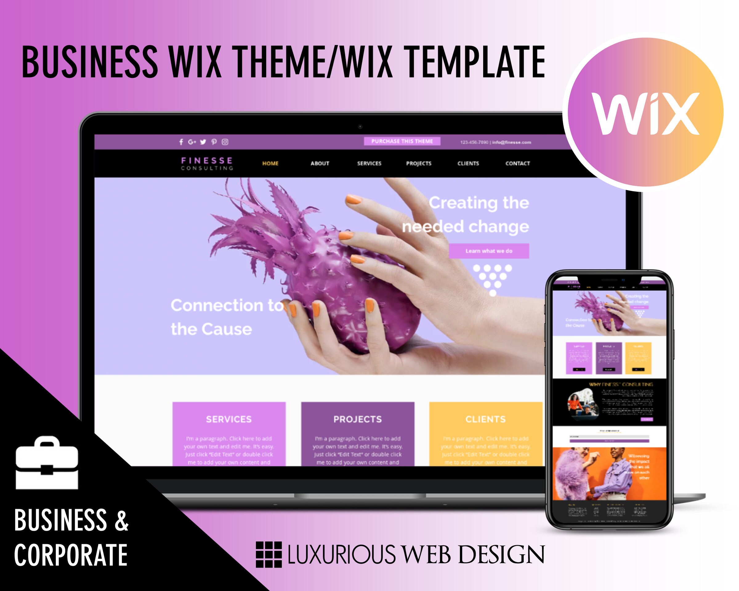 Finesse Business - Wix Template, Wix Theme, Wix Website Design, Website ...