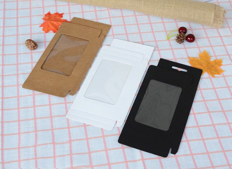 100x Clear Window Product Display Packaging Box | White Black Kraft ...