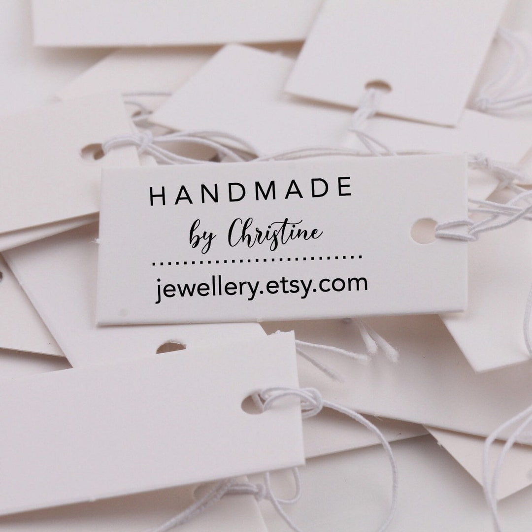 Pack of 200 35x70mm Rectangle Custom Printed Paper Tags | Etsy Shop ...