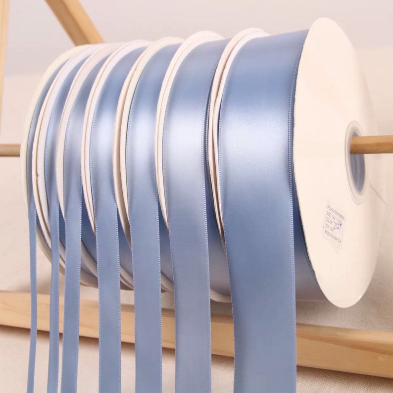 Dusty Blue Polyester Satin Ribbon Roll Wholesale Christmas - Etsy Singapore