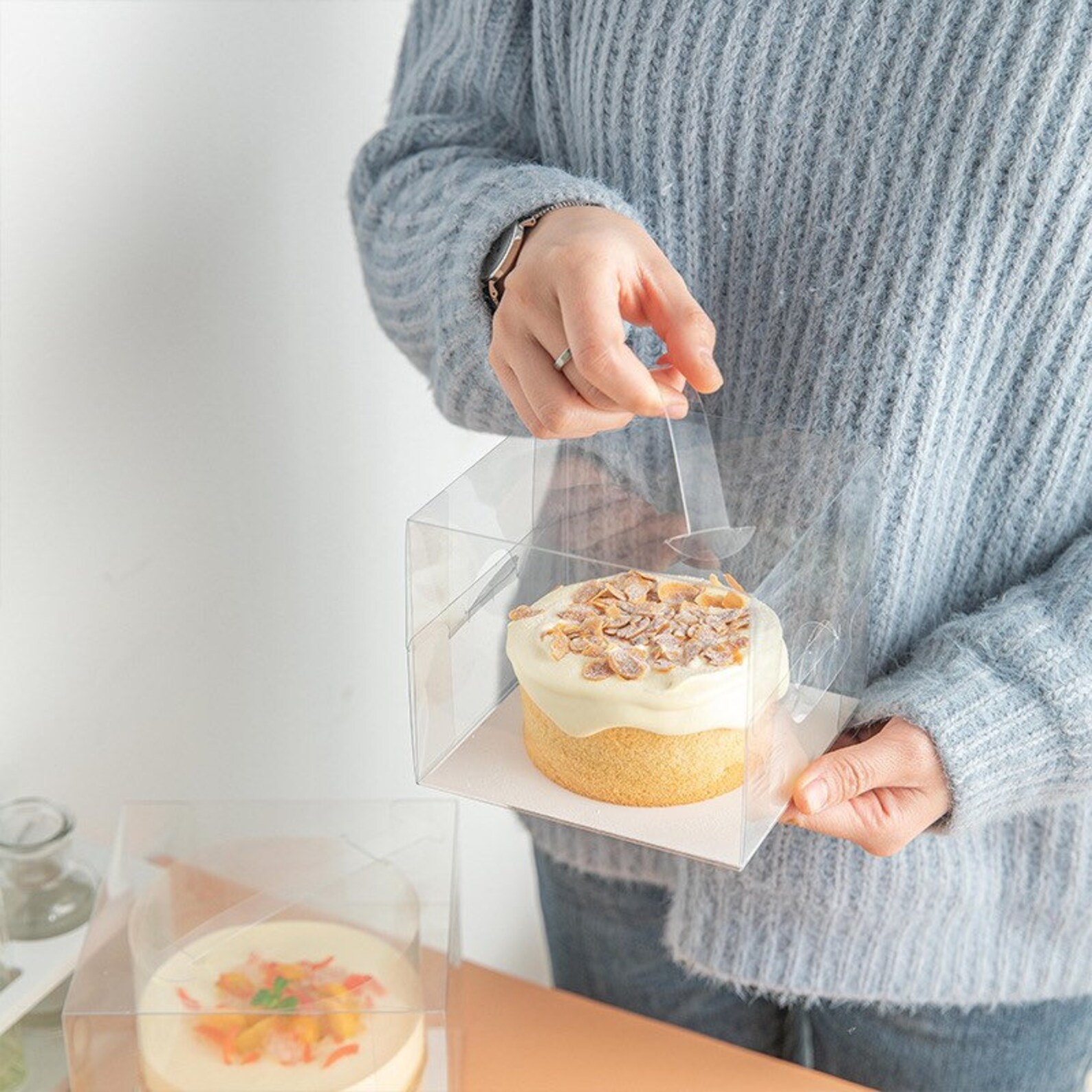 50x Clear Transparent Plastic Cake Favour Boxes for Guests | Etsy