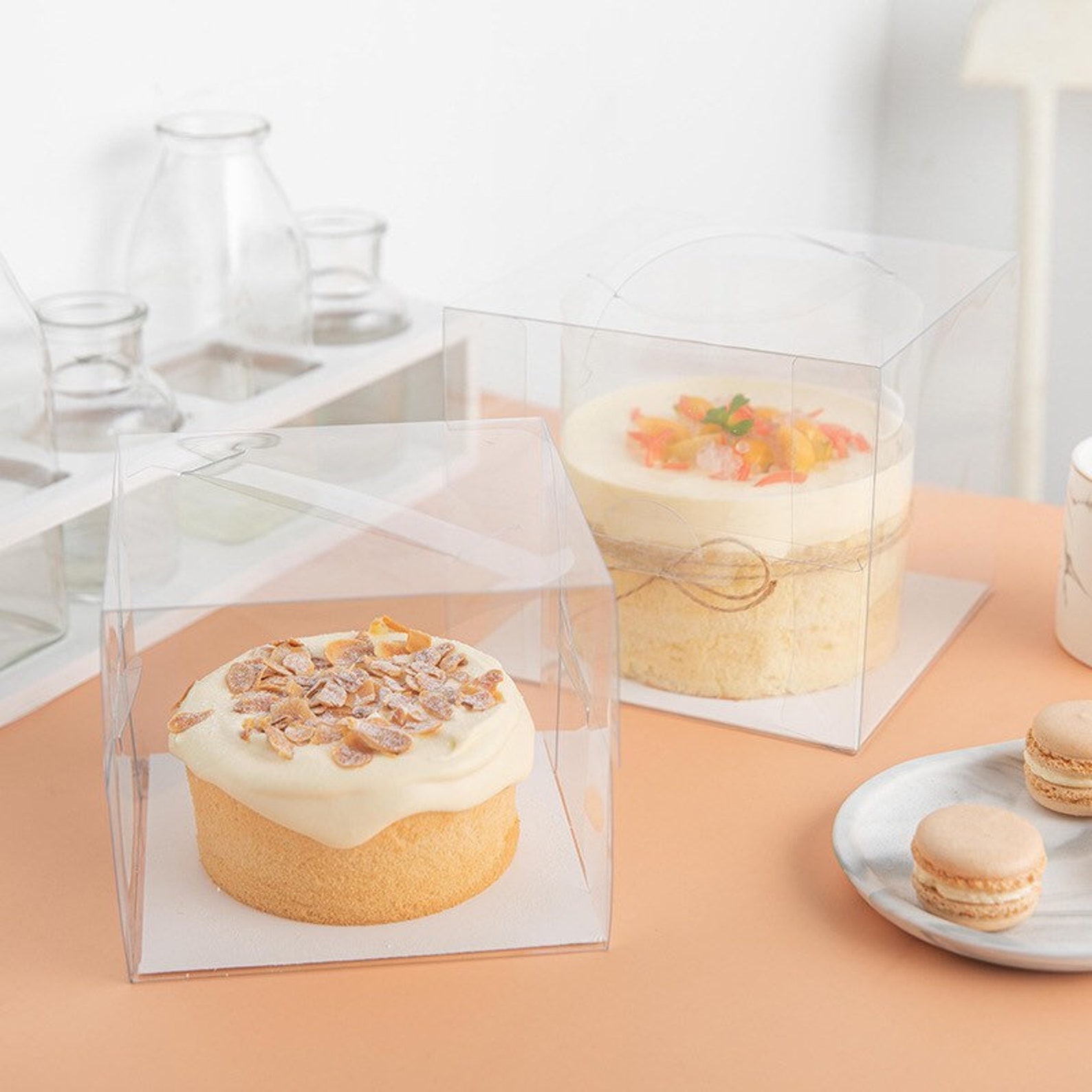 50x Clear Transparent Plastic Cake Favour Boxes for Guests | Etsy