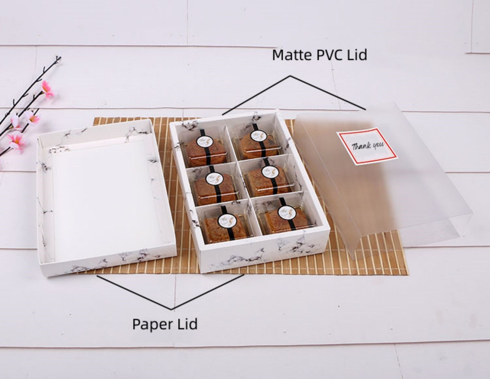 100x Wedding Gift Presentation Marble Favor Box With Lid and Cell ...