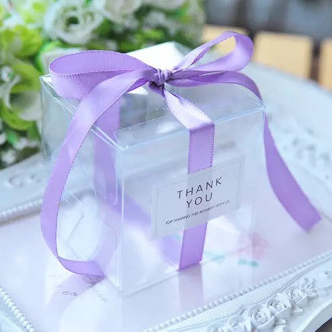 100x Matte or Clear PVC Wedding Favor Boxes With Stickers & - Etsy
