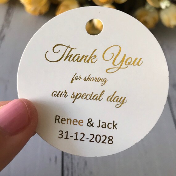 200pcs Personalised THANK YOU Wedding Favor Tags Gift Tags | Etsy