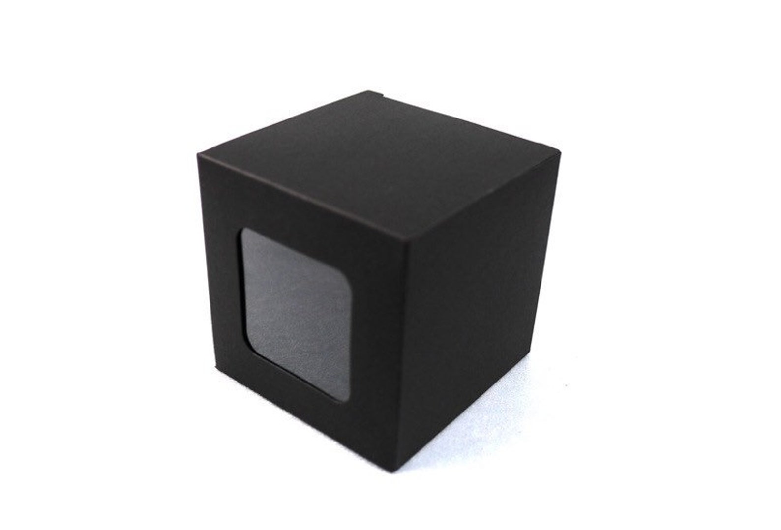 100x Clear Window Black Paper Box | Wedding Baptism Birthday Shot Glass ...