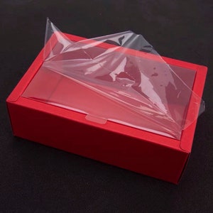 100pcs Clear PVC Lid Cover Paper Box Gift Box | Cosmetics Luxury Glass ...