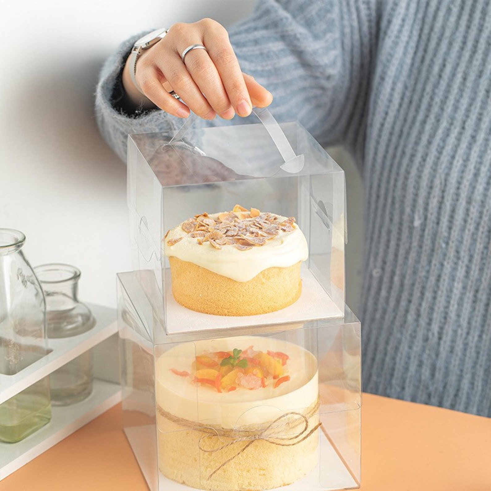 50x Clear Transparent Plastic Cake Favour Boxes for Guests | Etsy