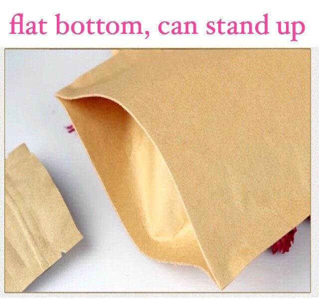 200 Personalised White or Kraft Paper Resealable Window Bag - Etsy