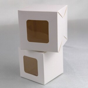 100x Clear Window White Paper Box | Wedding Baptism Birthday Shot Glass ...