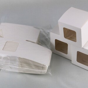 100x Clear Window White Paper Box | Wedding Baptism Birthday Shot Glass ...