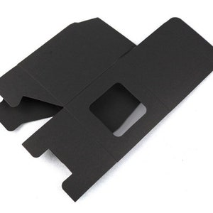 100x Clear Window Black Paper Box | Wedding Baptism Birthday Shot Glass ...