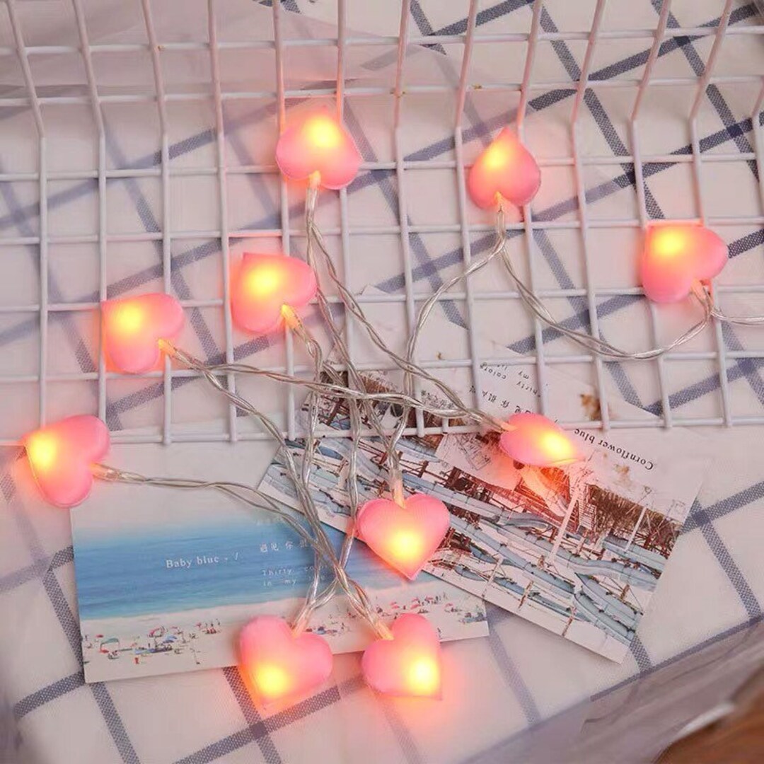 Pink or Blue Heart Battery Operated LED Party Fairy Lights • Birthday ...