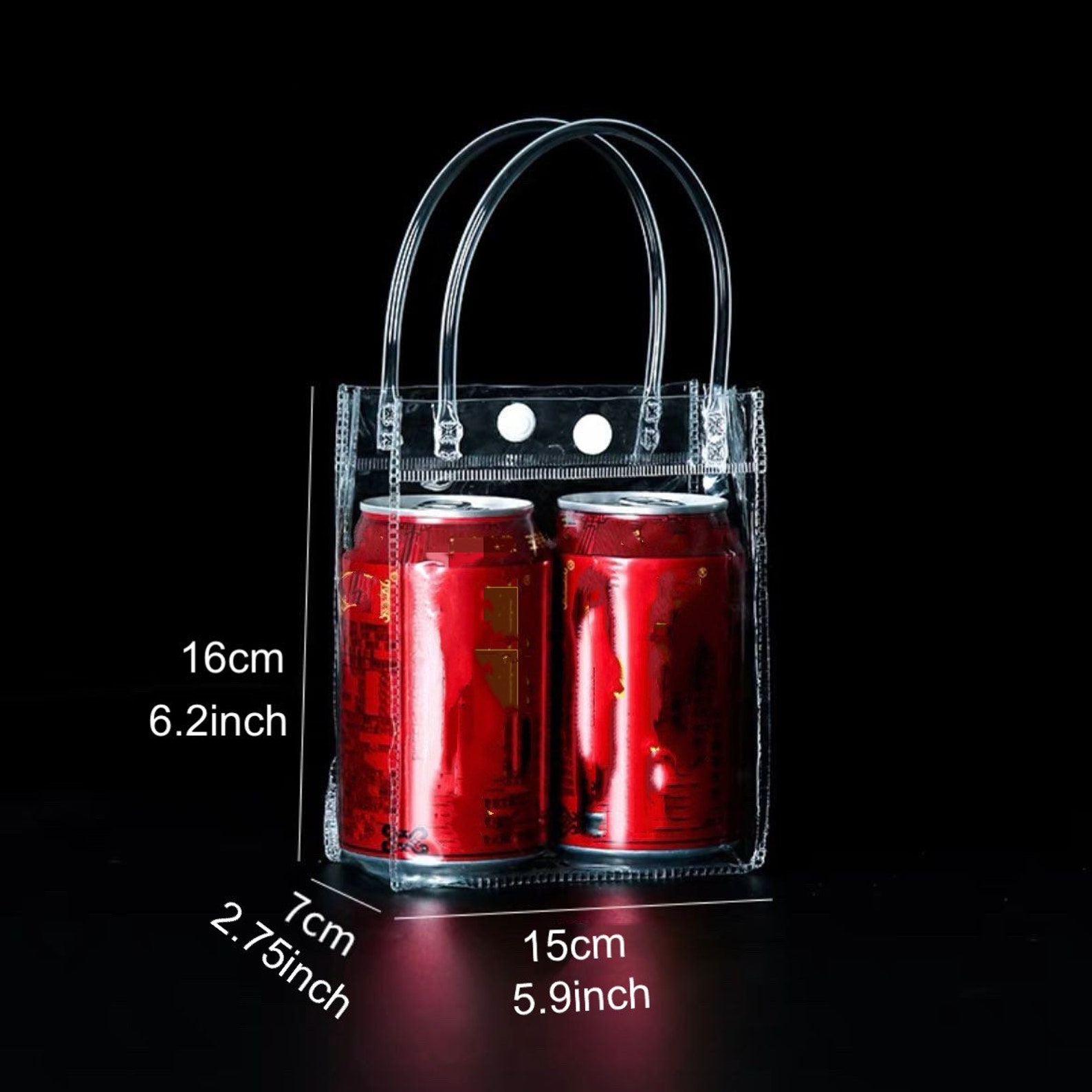 100x Clear PVC Wedding Plastic Favor Bags With Handle and Personalised ...