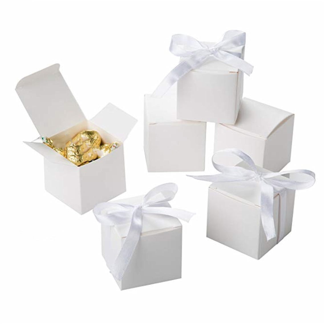 100x White Wedding Favour Boxes Wedding Gift Boxes - Etsy