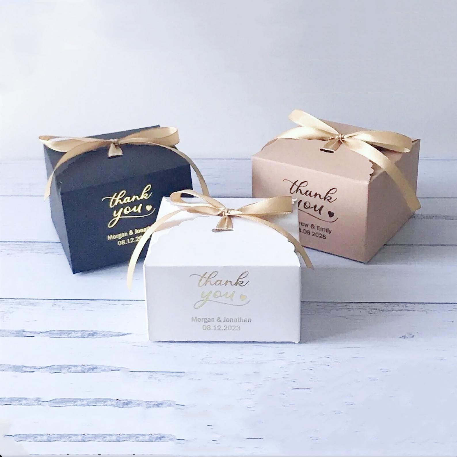 100pcs Personalised Wedding Birthday Party Favor Boxes | Cake Donut ...