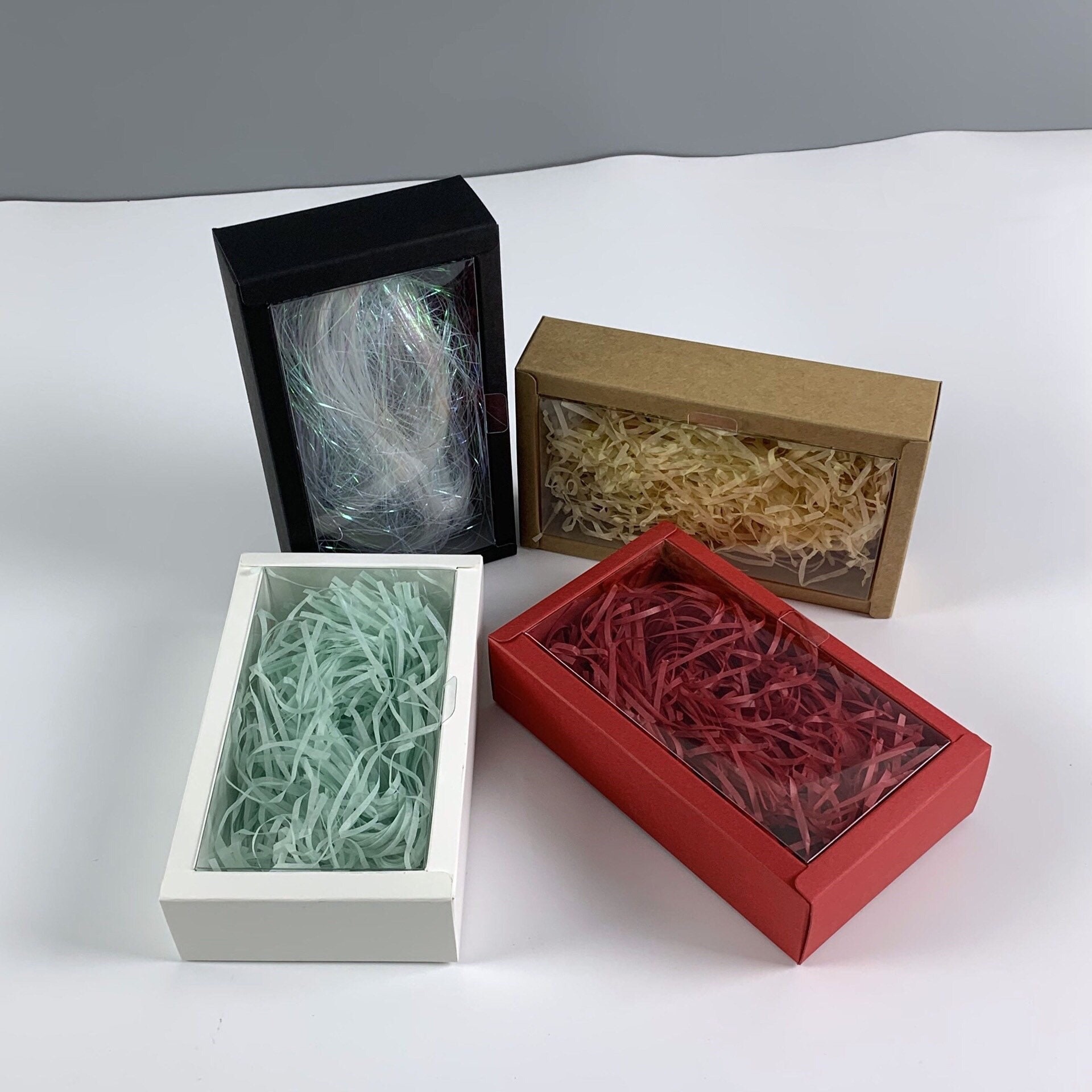 100pcs Clear PVC Lid Cover Paper Box Gift Box | Cosmetics Luxury Glass ...