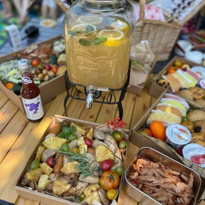 25pcs Kraft Cardboard Picnic Container Box, Disposable Party Catering ...