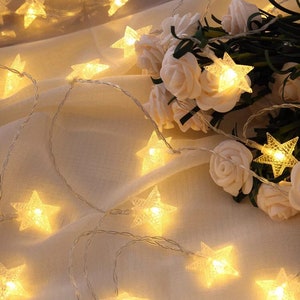 Warm White LED Twinkle Star Battery Operated Party Fairy Lights ...