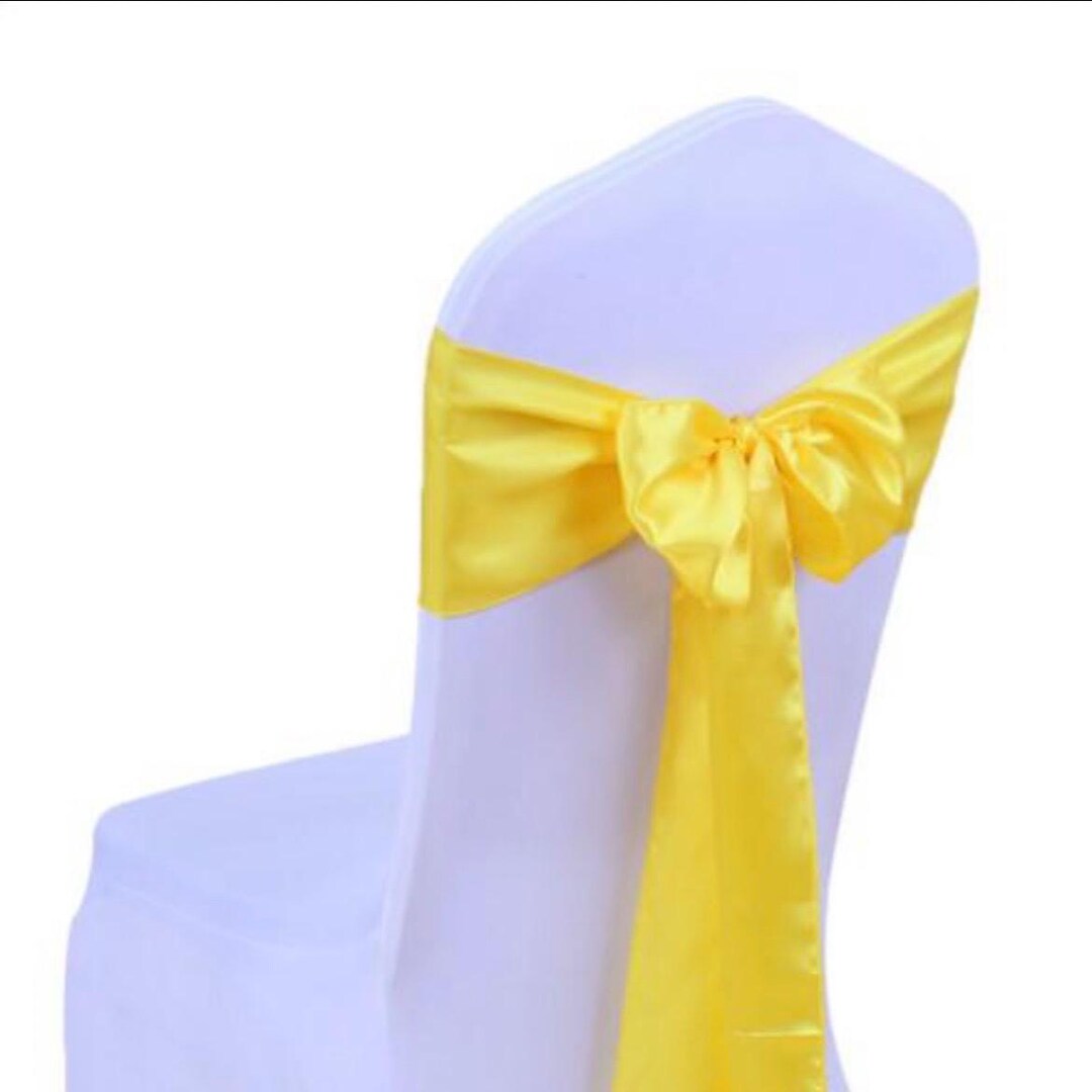 Orange Yellow Satin Chair Sashes Chair Bows Chair Ties Ribbon for Chair ...