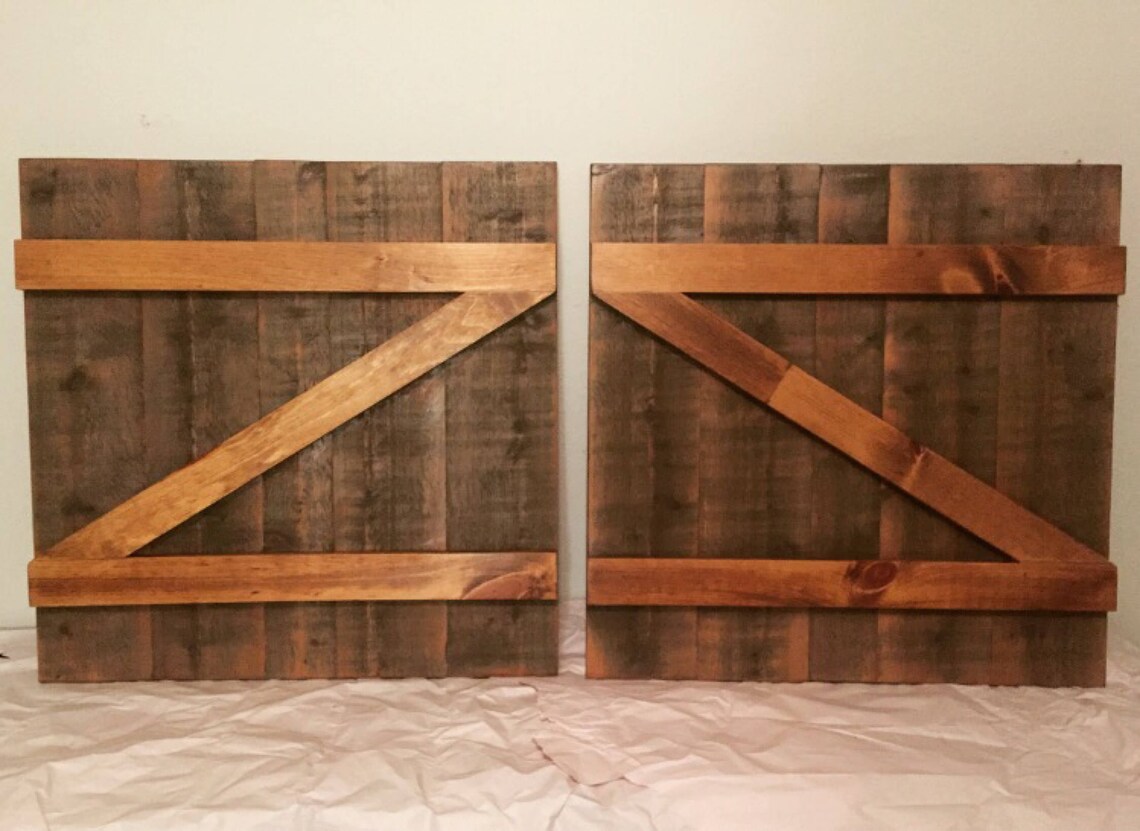 Rustic Wood Barn Door Shutters for Windows Farmhouse Style - Etsy