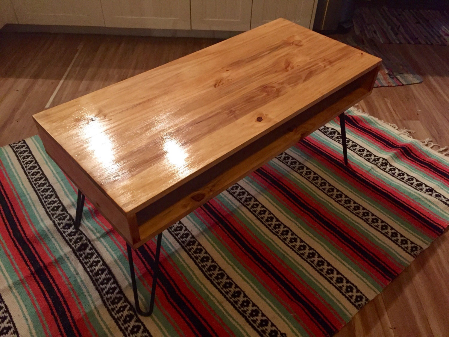 Custom Retro Mid-century Coffee Table on Angled Danish Legs or - Etsy