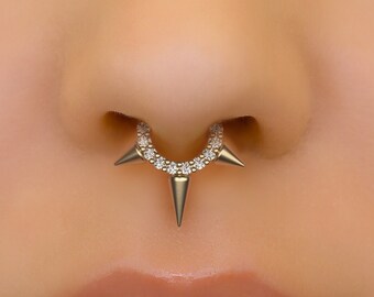 Gold Spike Septum Ring - Etsy