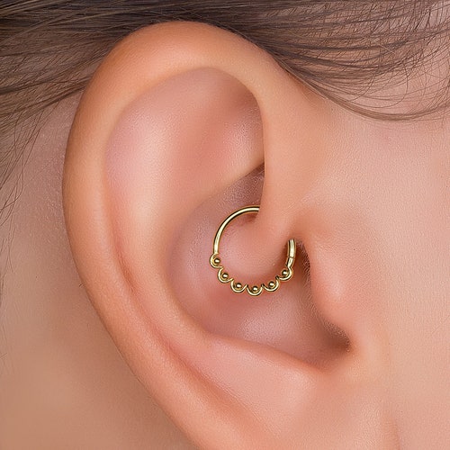 Dainty Solid Gold Daith Hoop 8mm Daith Ring Minimalist Daith - Etsy