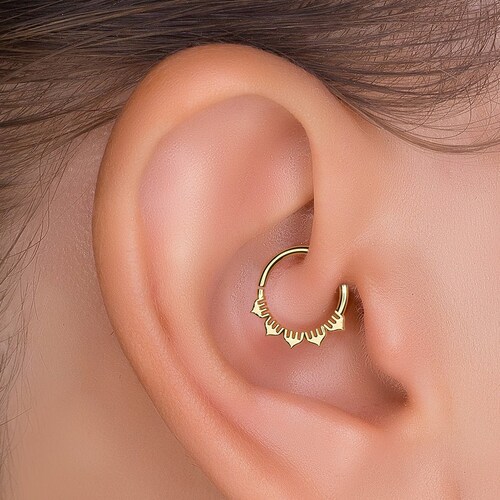 Dainty Solid Gold Daith Hoop 8mm Daith Ring Minimalist Daith - Etsy