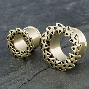 Unique Ear Gauges. 4m-12mm 6g 2g 0g 00g 000g. Tribal Flower Ear Plugs ...