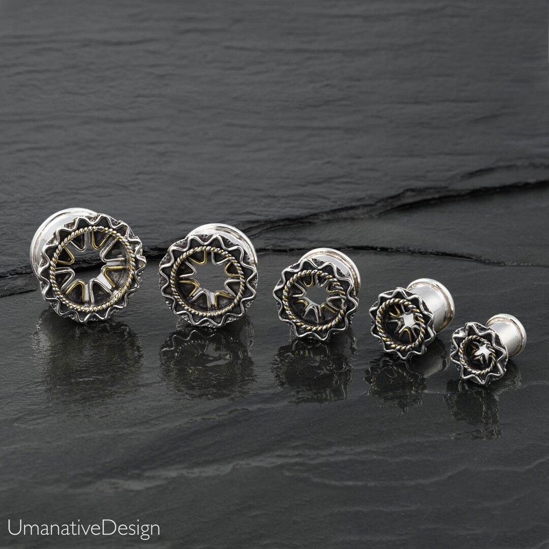 Ear Gauges, Ear Tunnels, Plugs and Tunnels, Ear Plugs, Sterling Silver ...
