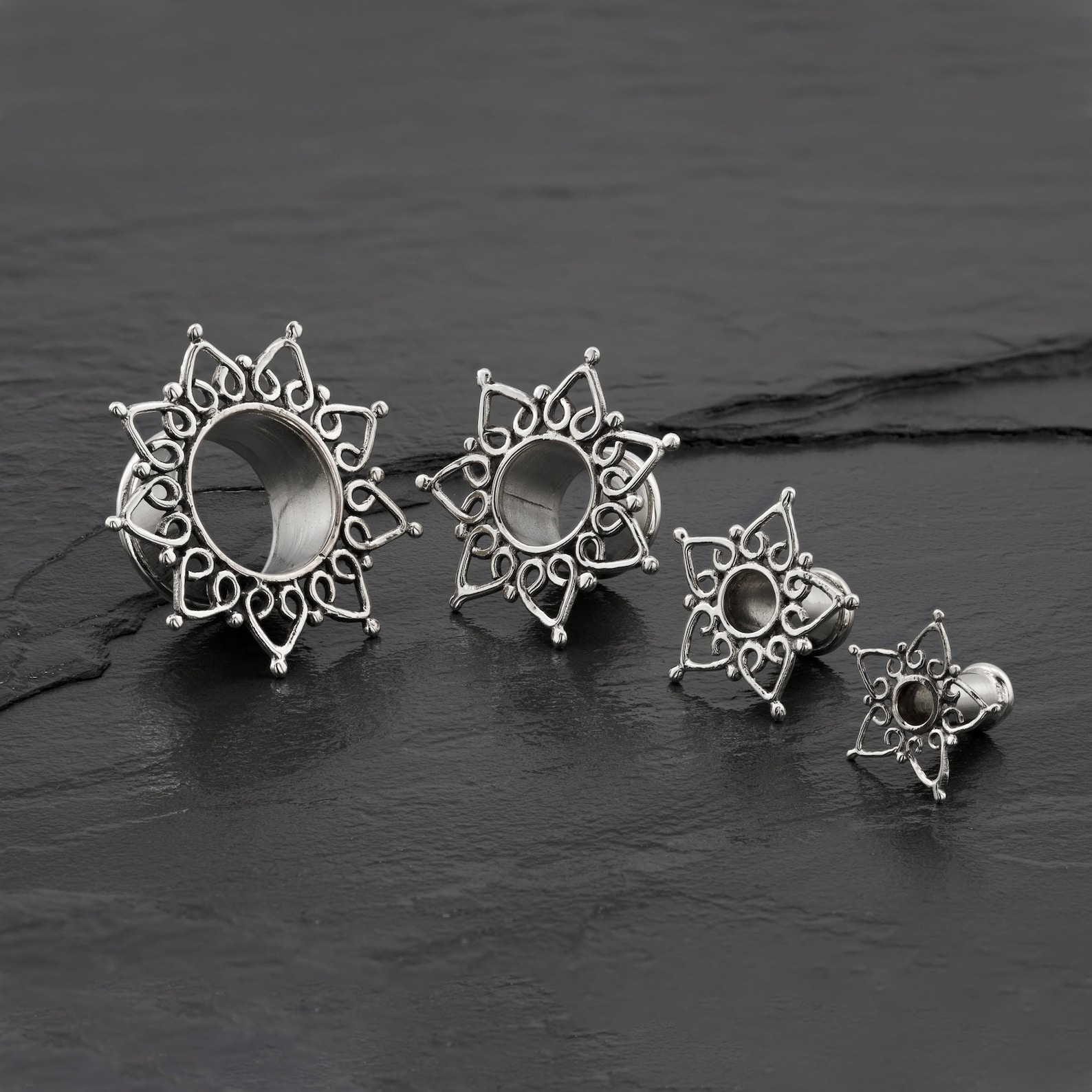 6g Ear Tunnels Sterling Silver Plugs and Tunnels Ear Gauges - Etsy